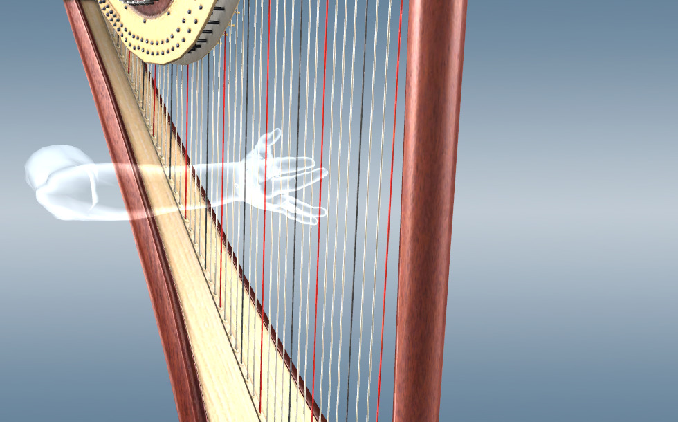 Harfa - 3D animace - Mozaik digitální vyučování a studium