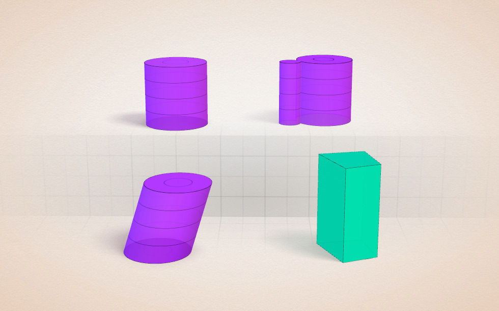 Cylindriske forme - 3D-scene - Mozaik digital undervisning og læring