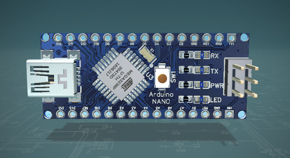 Printplade - 3D-scene - Mozaik digital undervisning og læring