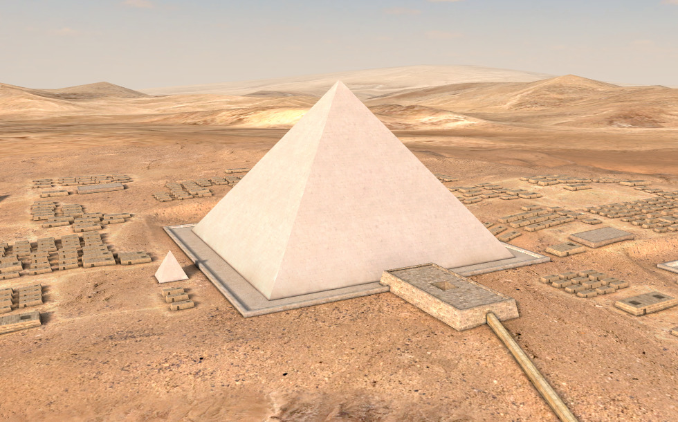 Egyptiske pyramider (Giza, det 26. århundrede f.Kr.) - 3D-scene ...