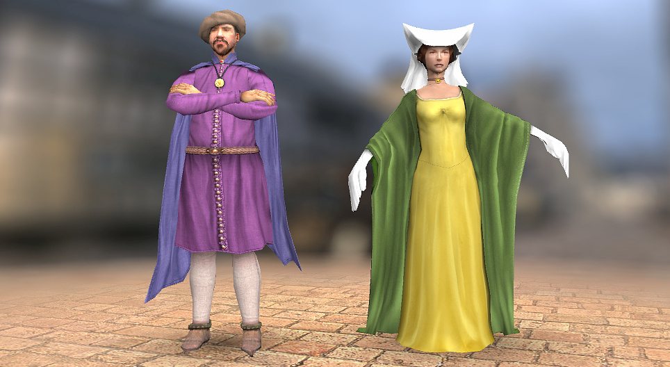 Clothing (Western Europe, 14th century) - 3D-scene - Mozaik digital ...