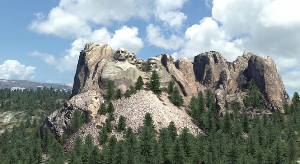 Mount Rushmore (USA) - 3D-scene - Mozaik digital undervisning og læring
