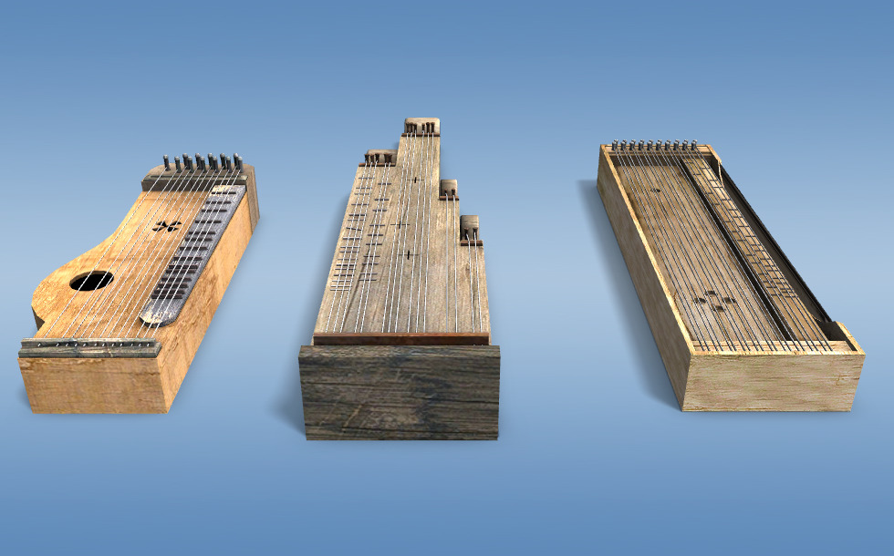 Die Zither - 3D-Modell - Mozaik Digitale Bildung und Lernen