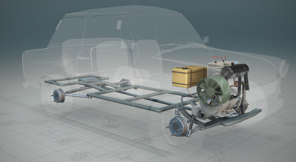 Der Zweitaktmotor - 3D-Modell - Mozaik Digitale Bildung und Lernen