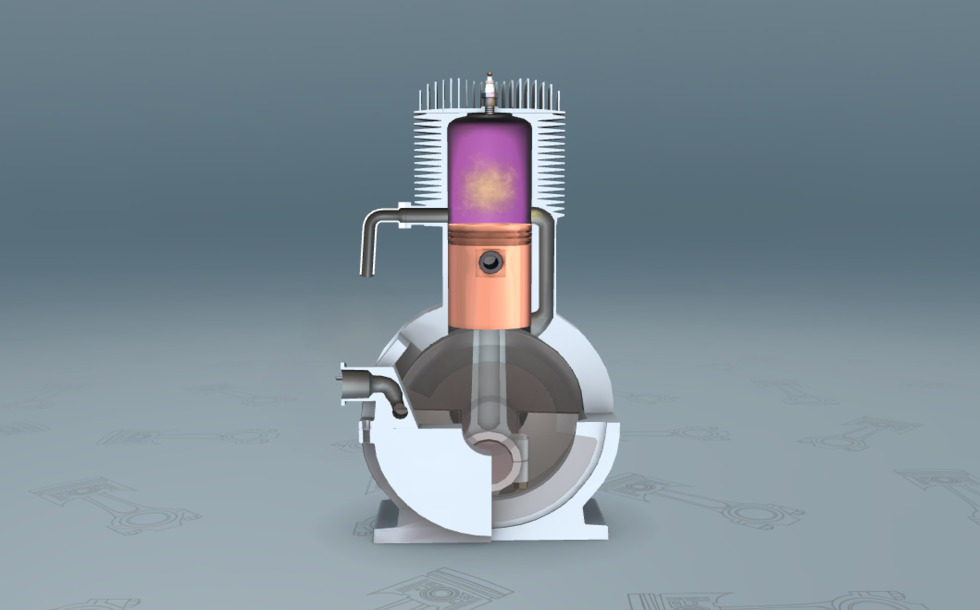 Der Zweitaktmotor - 3D-Modell - Mozaik Digitale Bildung und Lernen