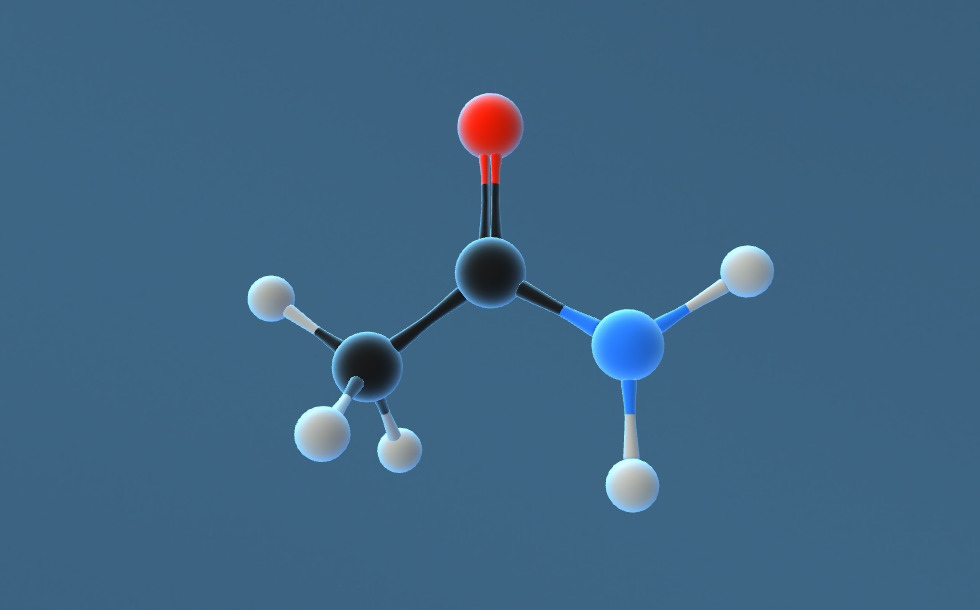 Das Acetamid (Ethanamid) (C₂H₅NO) - 3D-Modell - Mozaik Digitale Bildung ...