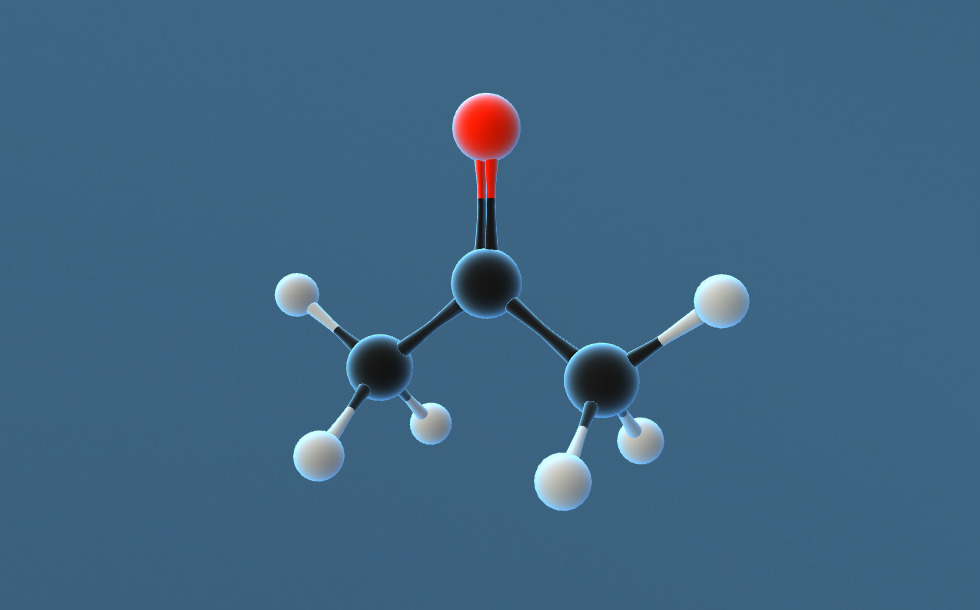 Aceton (Propan-2-on) (C₃H₆O) - 3D-Modell - Mozaik Digitale Bildung und ...