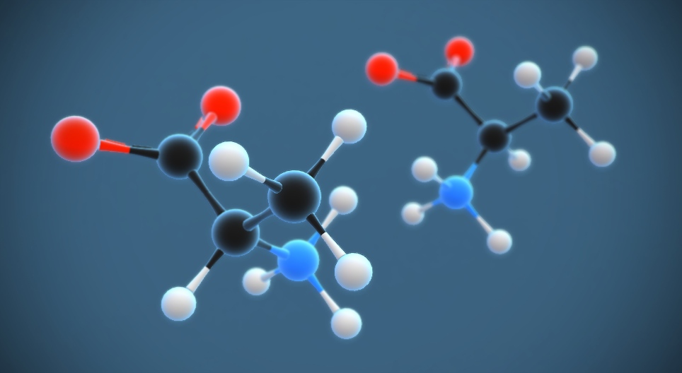 Das Alanin (C₃H₇NO₂) - 3D-Modell - Mozaik Digitale Bildung und Lernen
