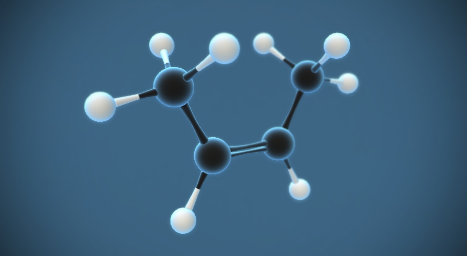 Cis-2-Buten (C₄H₈) - 3D-Modell - Mozaik Digitale Bildung und Lernen