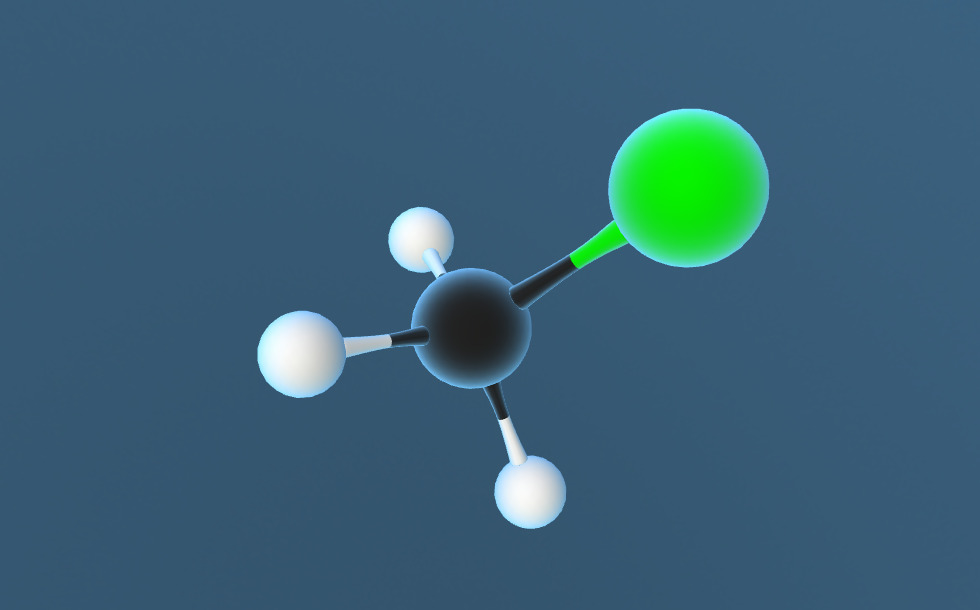 Das Chlormethan (Methylchlorid) (CH₃Cl) - 3D-Modell - Mozaik Digitale ...