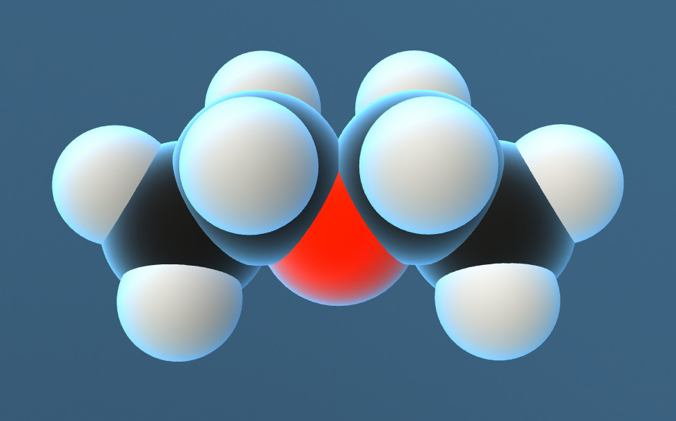 Der Diethylether (Ether) (C₄H₁₀O) - 3D-Modell - Mozaik Digitale Bildung ...