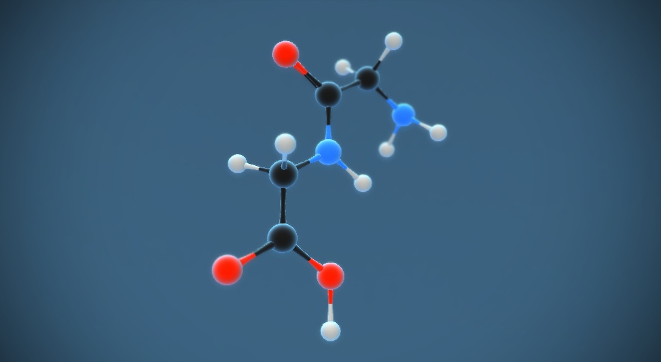 Das Diglycin (C₄H₈N₂O₃) - 3D-Modell - Mozaik Digitale Bildung und Lernen