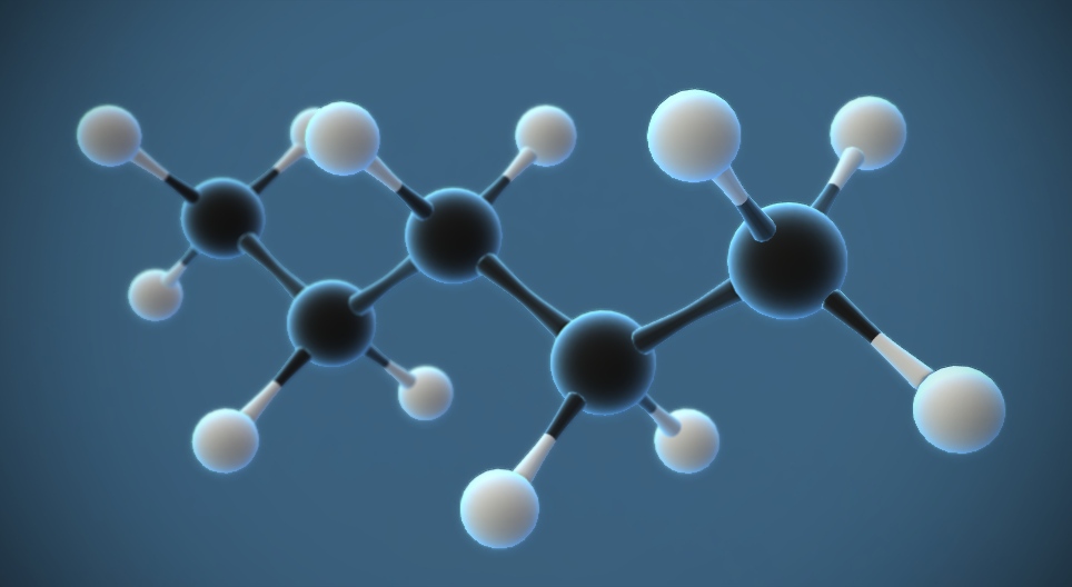 Pentan (C₅H₁₂) - 3D-Modell - Mozaik Digitale Bildung und Lernen