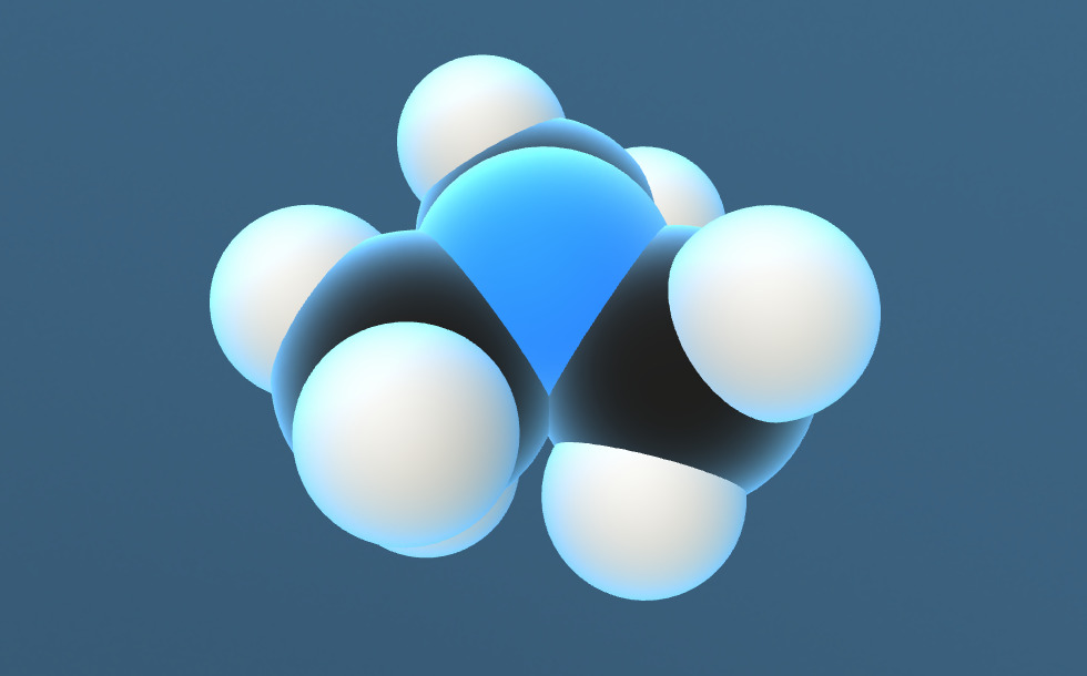Das Trimethylamin N(CH₃)₃ - 3D-Modell - Mozaik Digitale Bildung und Lernen