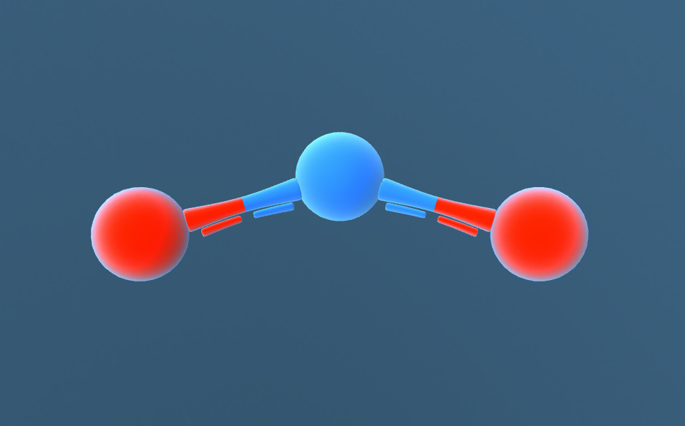 Stickstoffdioxid (NO₂) - 3D-Modell - Mozaik Digitale Bildung und Lernen