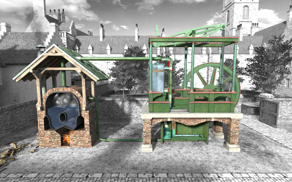 James Watts Dampfmaschine (18. Jahrhundert) - 3D-Modell - Mozaik ...