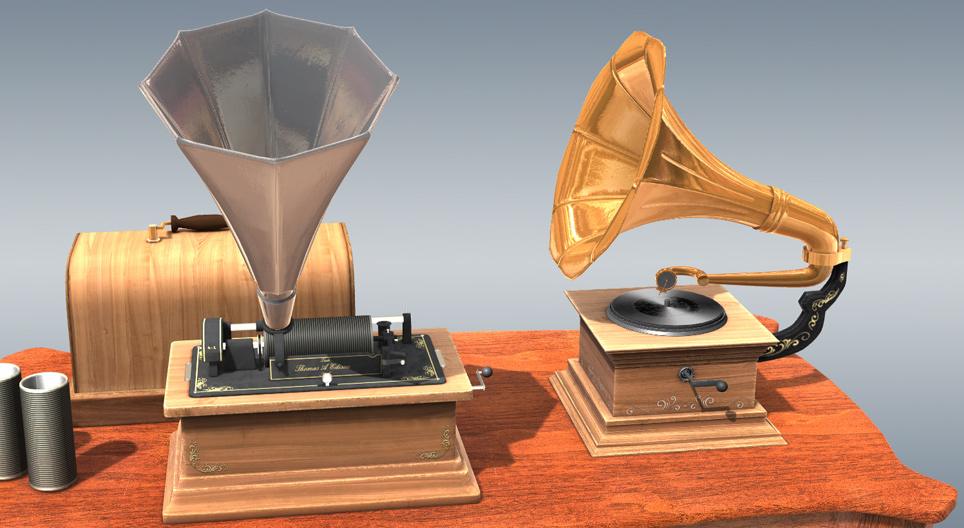 Phonograph and gramophone - 3D scene - Mozaik Digital Education and ...