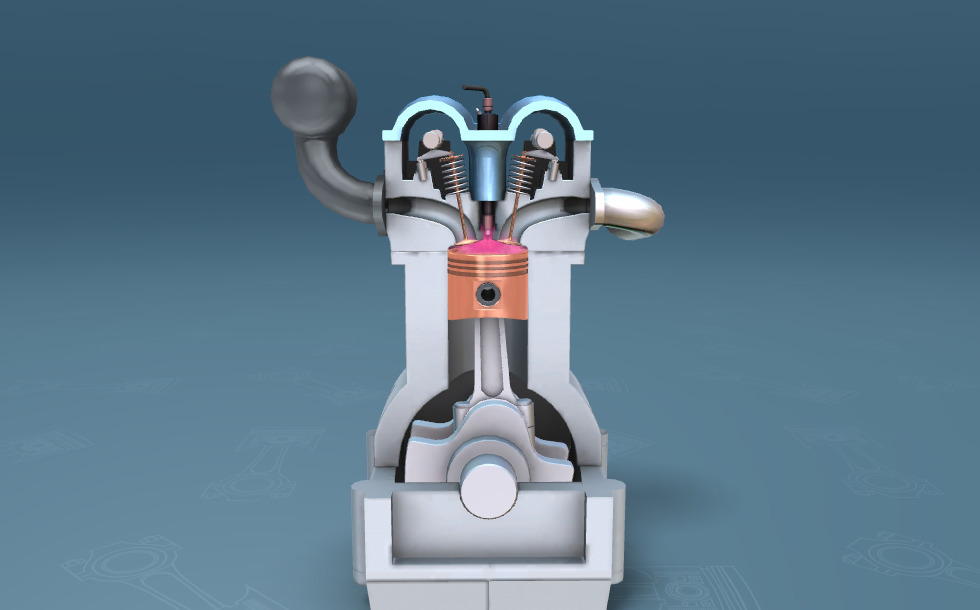 Diesel engine - 3D scene - Mozaik Digital Education and Learning