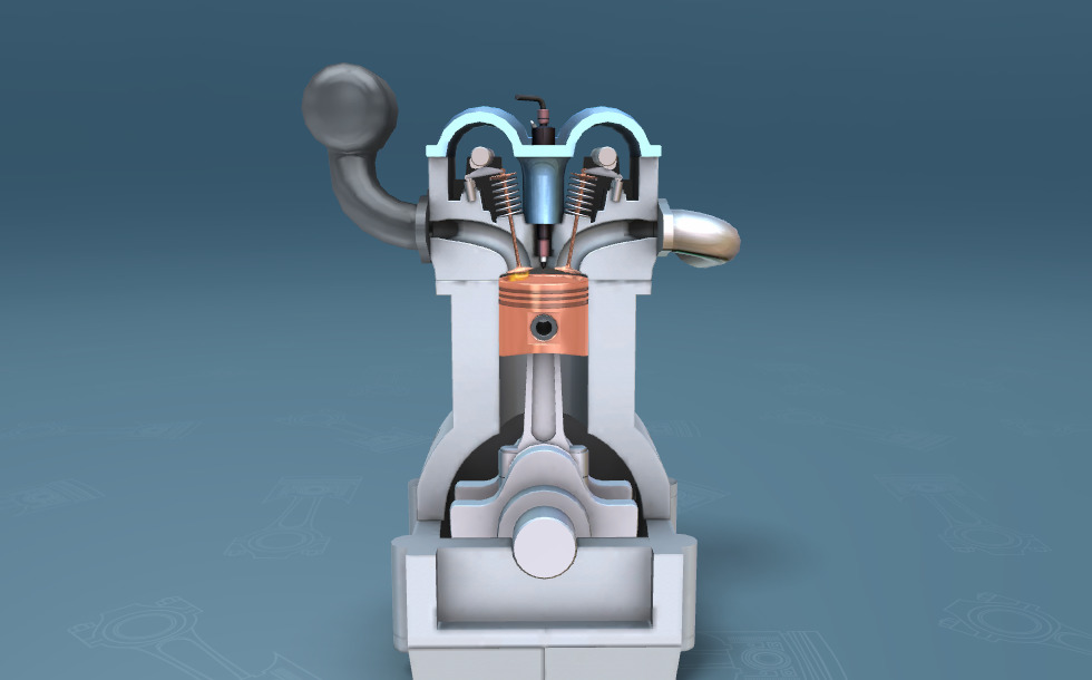 Diesel engine - 3D scene - Mozaik Digital Education and Learning