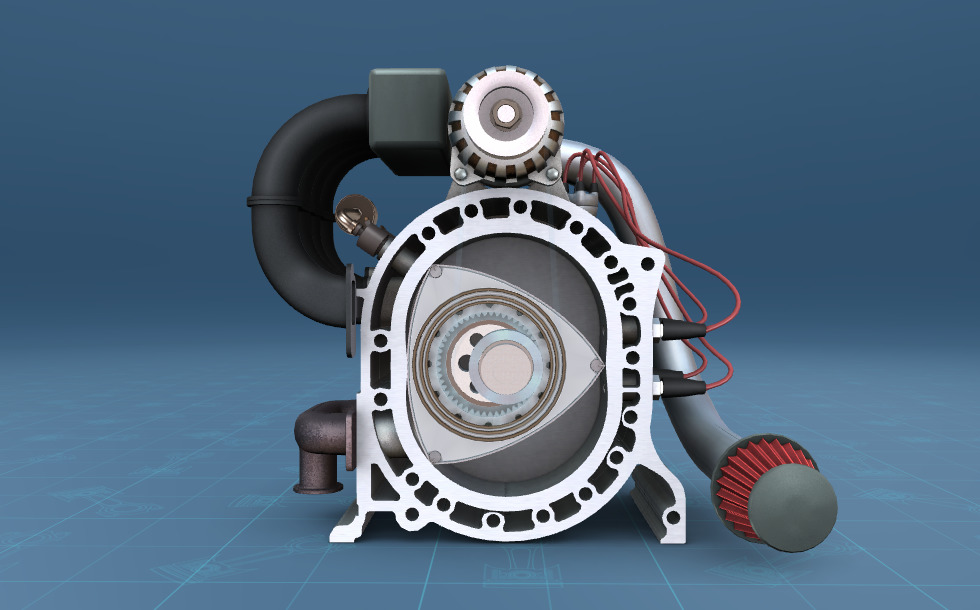 Wankel engine - 3D scene - Mozaik Digital Education and Learning
