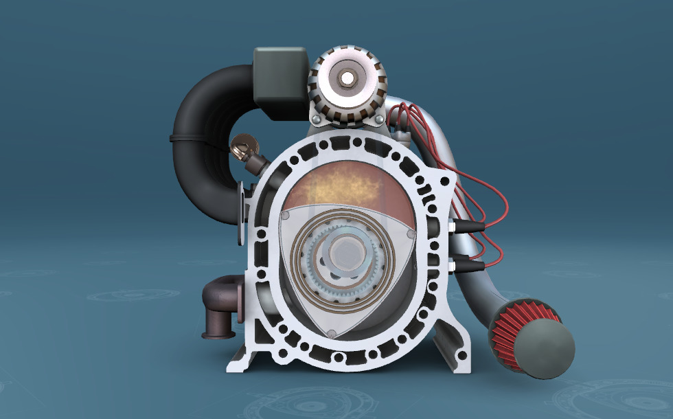 Wankel engine - 3D scene - Mozaik Digital Education and Learning