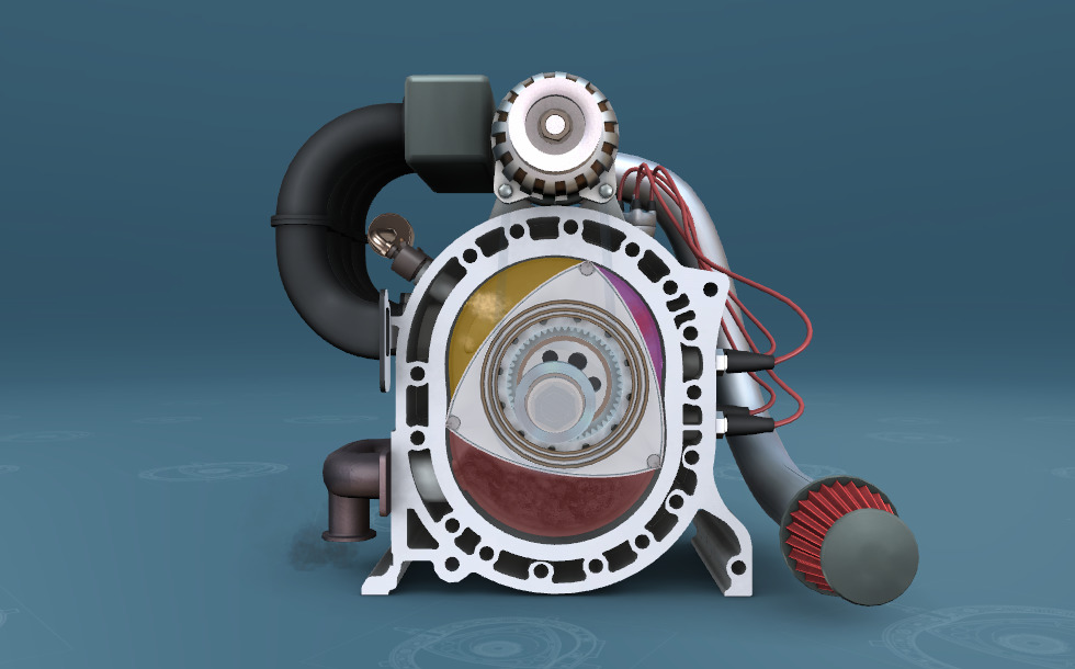 Wankel engine - 3D scene - Mozaik Digital Education and Learning