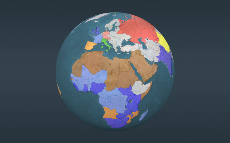 Forms of government and official state languages - 3D scene - Mozaik ...