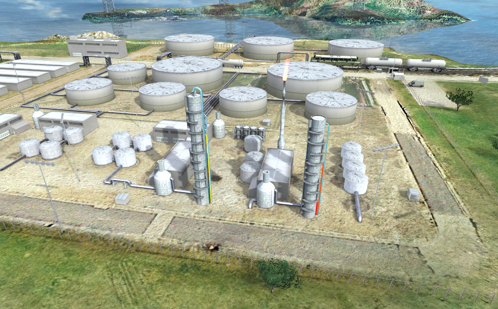 Oil refinery - 3D scene - Mozaik Digital Education and Learning