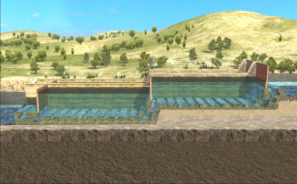 Operation of river locks - 3D scene - Mozaik Digital Education and Learning
