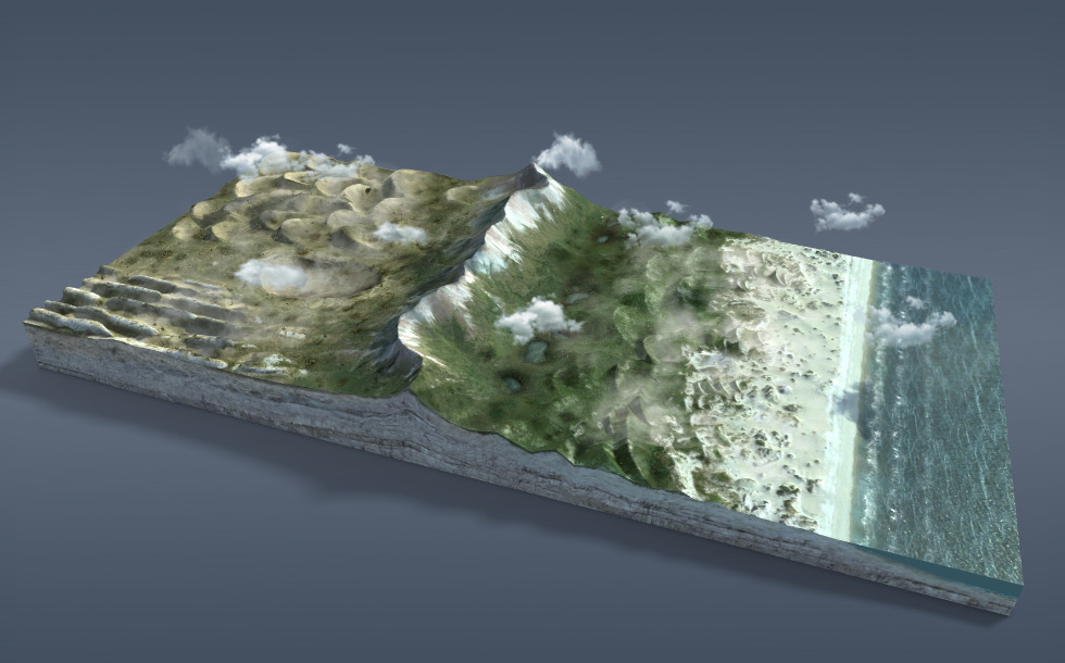 Aeolian landforms on coasts and steppes - 3D scene - Mozaik Digital ...