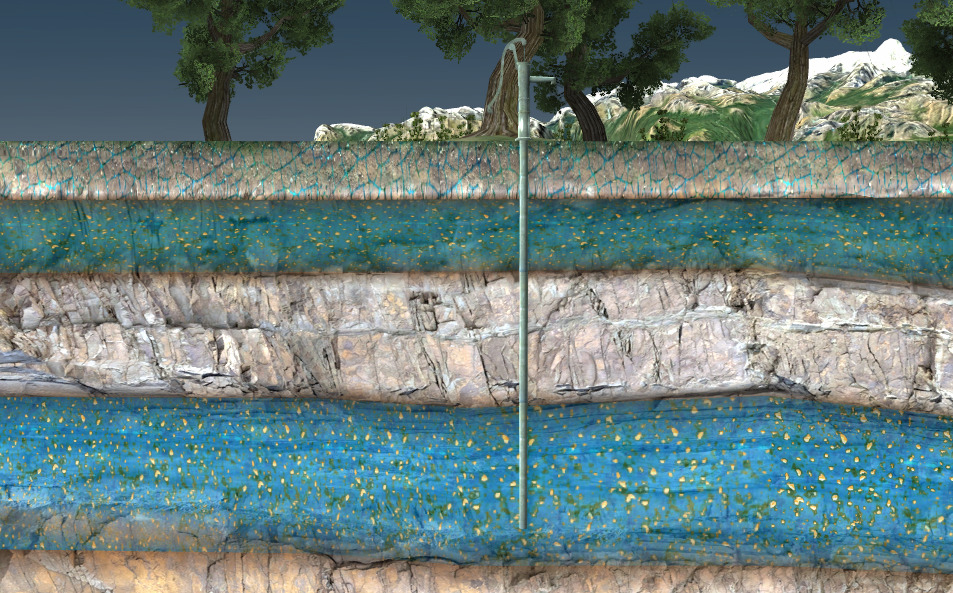 Underground waters - 3D scene - Mozaik Digital Education and Learning