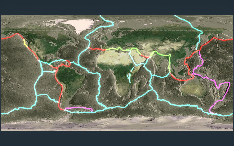 Tectonic plates - 3D scene - Mozaik Digital Education and Learning