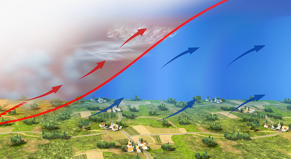 Warm front, cold front - 3D scene - Mozaik Digital Education and Learning