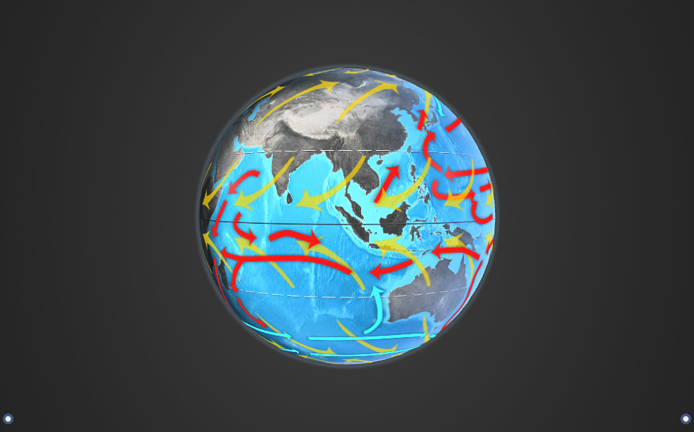 Ocean currents - 3D scene - Mozaik Digital Education and Learning