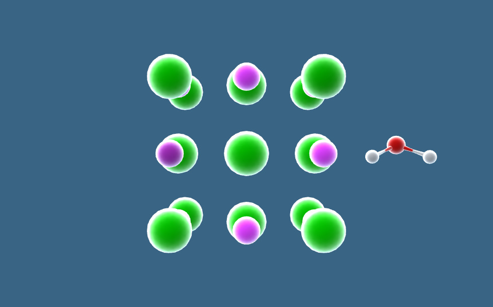 Dissolution of NaCl - 3D scene - Mozaik Digital Education and Learning