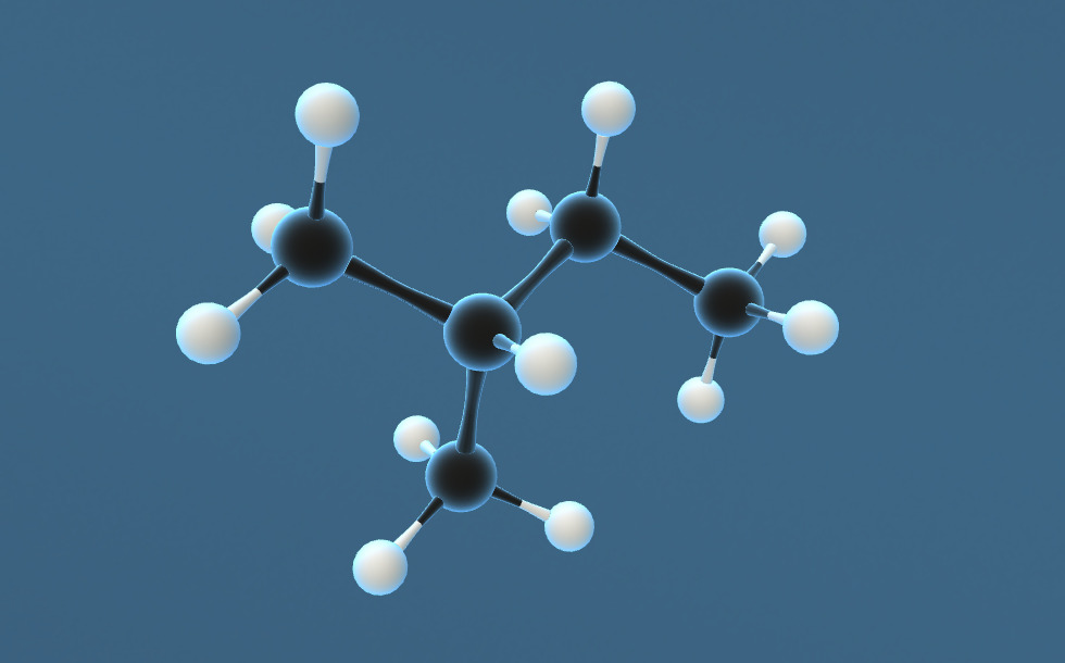 2-methylbutane (C₅H₁₂) - 3D scene - Mozaik Digital Education and Learning
