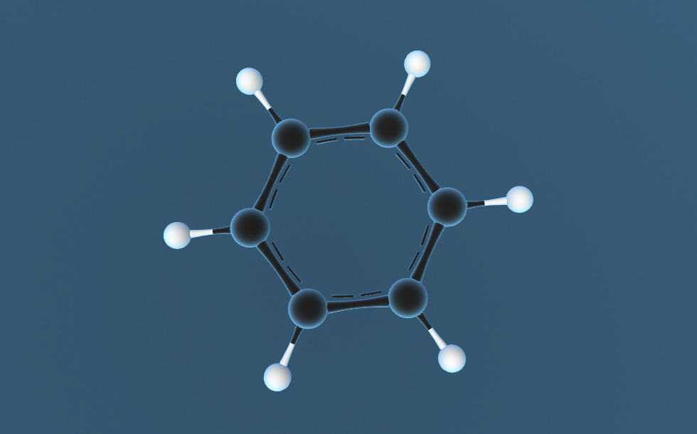 Benzene (C₆H₆) - 3D scene - Mozaik Digital Education and Learning
