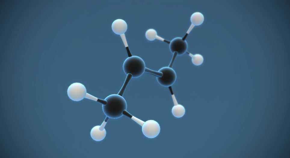 Trans-2-butene (C₄H₈) - 3D scene - Mozaik Digital Education and Learning
