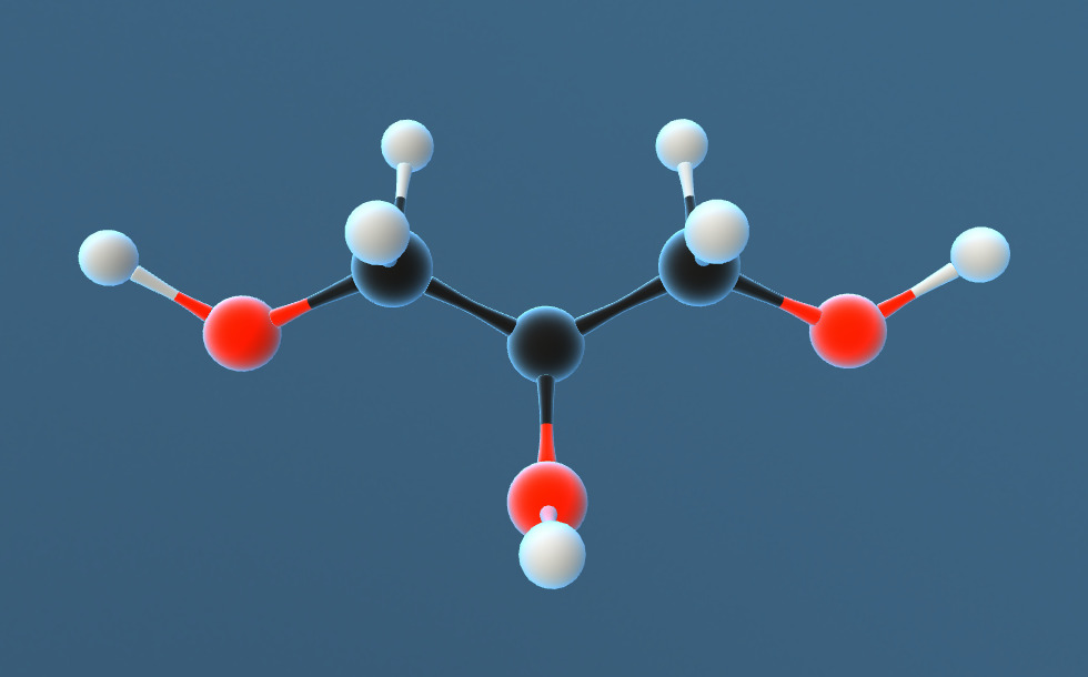 Glycerol (propane-1,2,3-triol) (C₃H₈O₃) - 3D scene - Mozaik Digital ...