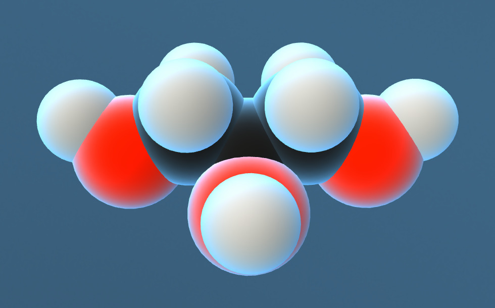 Glycerol (propane-1,2,3-triol) (C₃H₈O₃) - 3D scene - Mozaik Digital ...