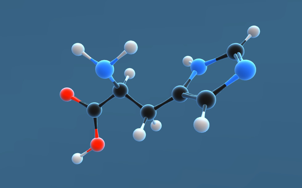 Histidine - 3D scene - Mozaik Digital Education and Learning