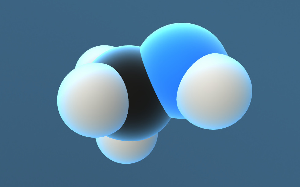 Methylamine (NH₂CH₃) - 3D scene - Mozaik Digital Education and Learning