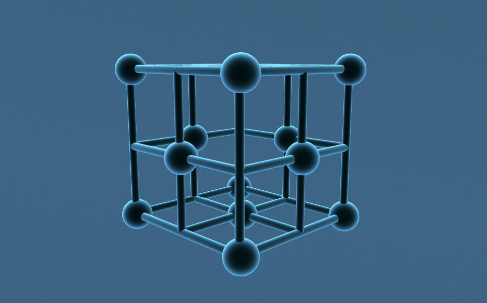 Face-centred cubic metal lattice - 3D scene - Mozaik Digital Education ...