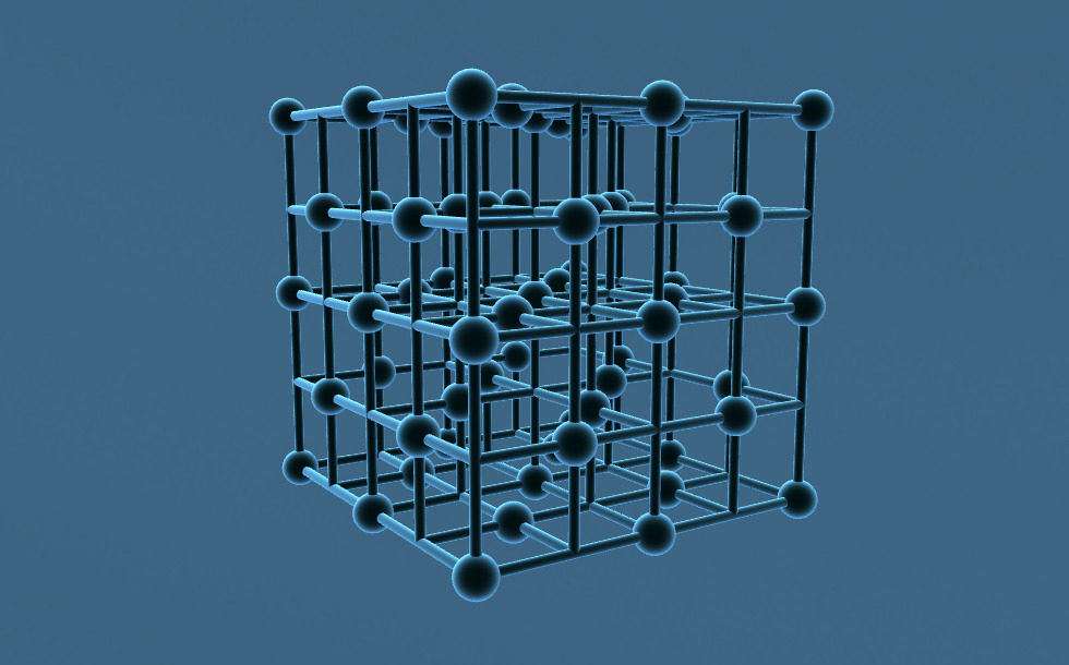 Face-centred cubic metal lattice - 3D scene - Mozaik Digital Education ...