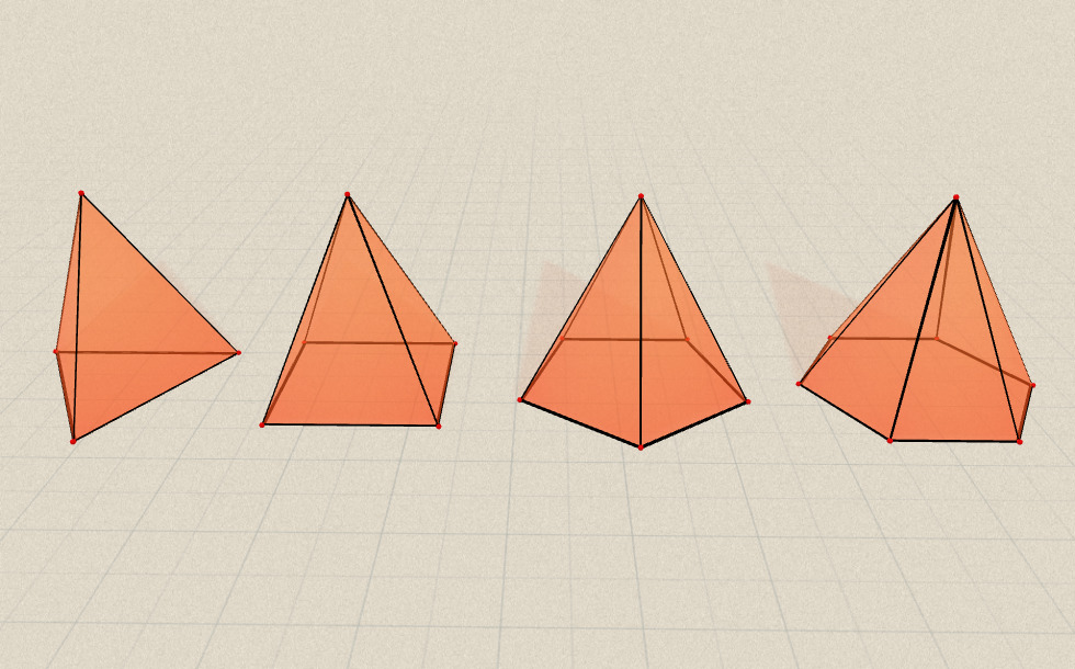 Regular square pyramid - 3D scene - Mozaik Digital Education and Learning