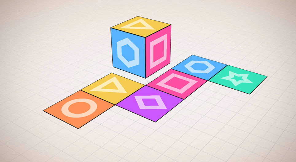 Net of a cube (exercises) - 3D scene - Mozaik Digital Education and ...