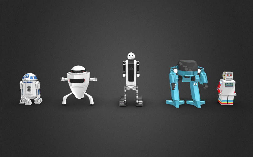 Robots - 3D scene - Mozaik Digital Education and Learning