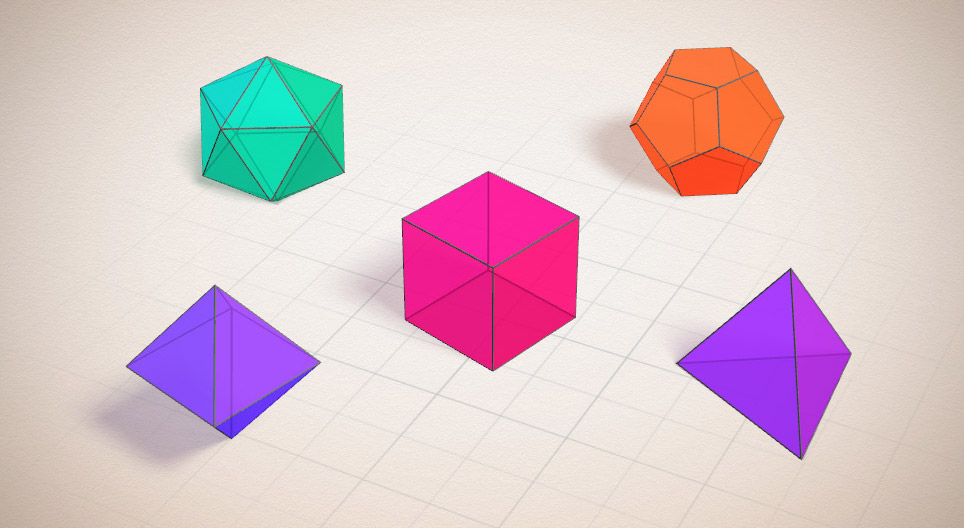 Platonic solids - 3D scene - Mozaik Digital Education and Learning