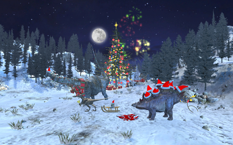 Dino Christmas ★★★ - 3D scene - Mozaik Digital Education and Learning