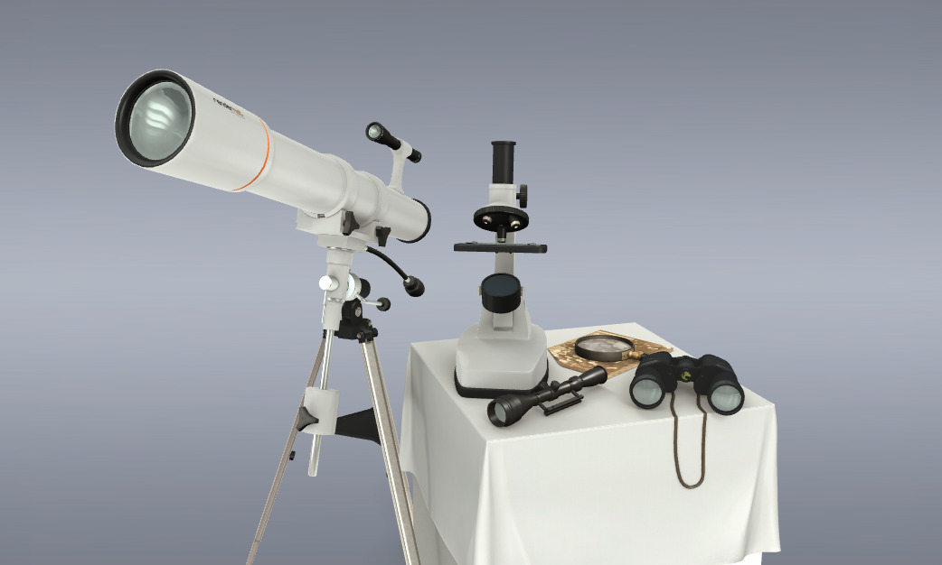 Optical instruments - 3D scene - Mozaik Digital Education and Learning